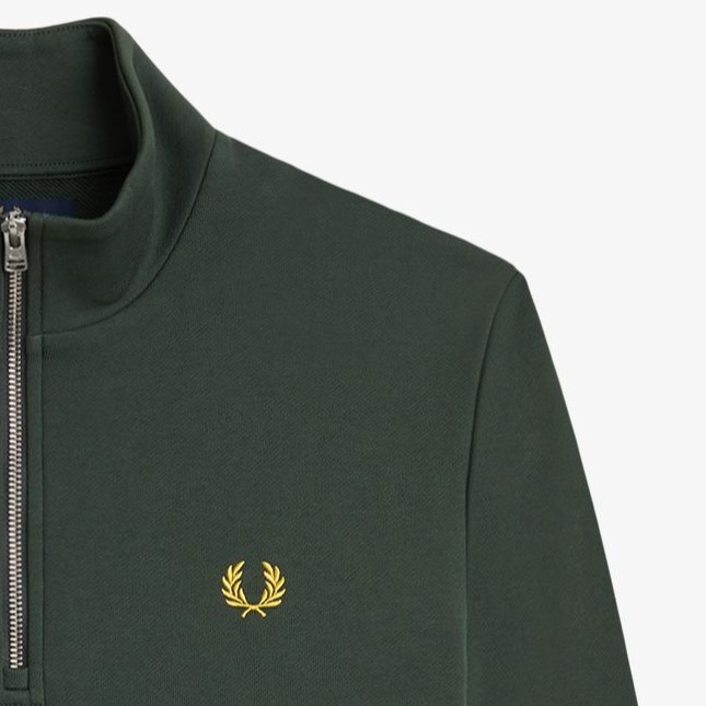 Half Zip Sweatshirt(S 324:CINNAMON): | FRED PERRY JAPAN Half Zip Sweatshirt(S 324:CINNAMON): | FRED PERRY JAPAN