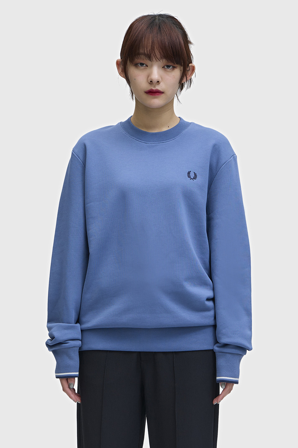 Crew Neck Sweatshirt(L 89A：ACE BLUE / SNOW WHITE / TENNIS BLUE): | FRED ...